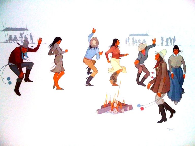 Stomp Dance - tempera, in Jerome Tiger (1941-1967)
